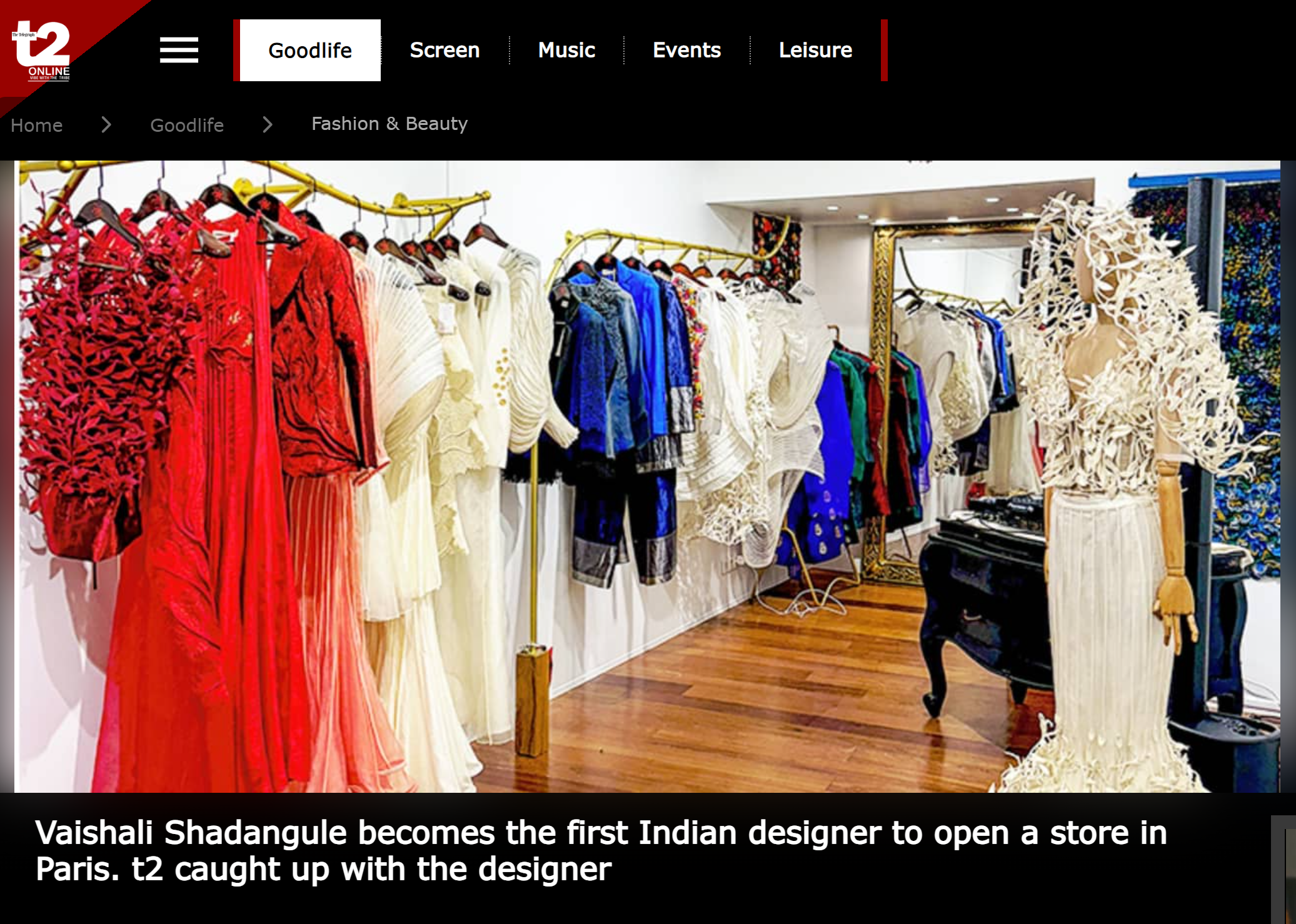 t2 | Vaishali Shadangule becomes the first Indian designer to open a s ...